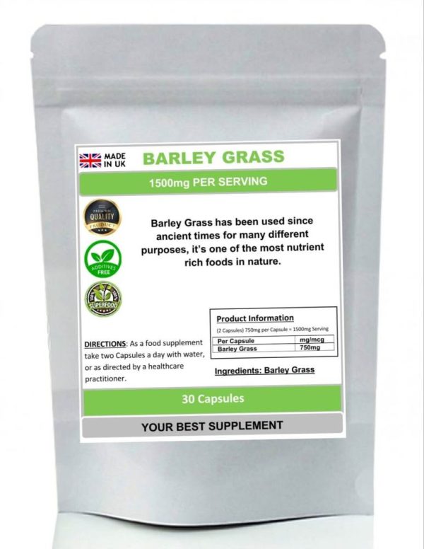 Barley Grass Capsules 750mg 100% Pure ,Antioxidant ( High strength) No ...